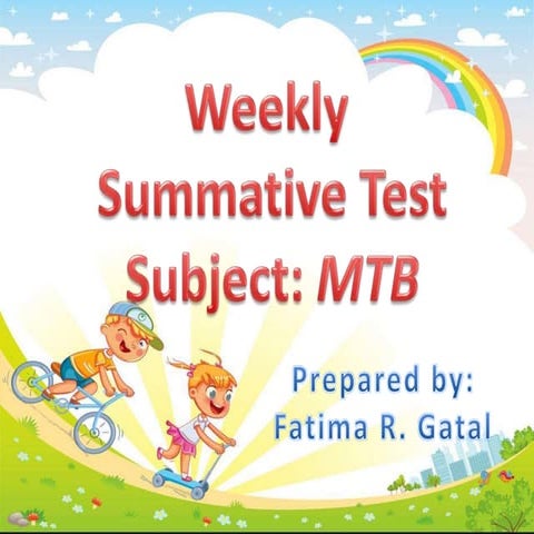 Weekly Summative Test (Sample) | PPT