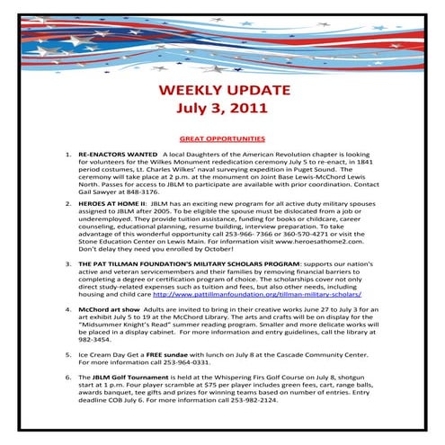 Weekly update 30 june 2011 | DOCX