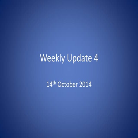 Weekly Update 4 | PPT