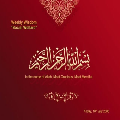 Weekly Wisdom Social Welfare | PPS