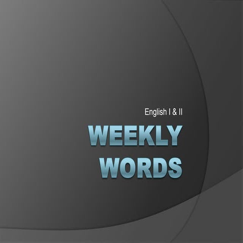 Weekly words | PPT