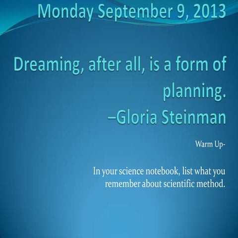 Monday September 9, 2013 | PPT