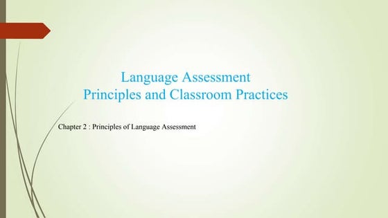 Principles of Language Assessment | PPTX | Standardized Testing ...
