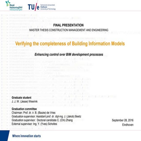 Presentation - Veryfing the completeness of Building Information Models | PPT