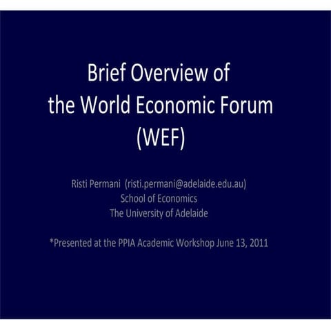 Overview of the World Economic Forum | PPT