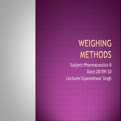 Weighing methods | PPTX
