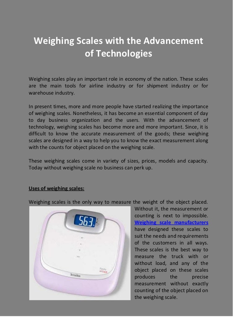 Types of Weighing Scales- A Guide