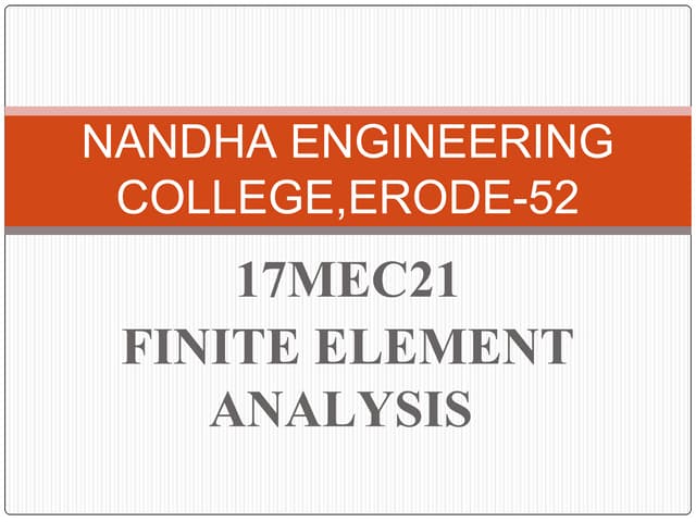General Steps Of The Finite Element Method Pptx