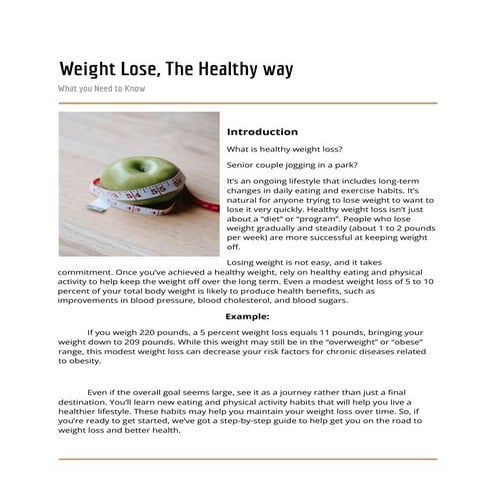 Weight lose, the healthy way | PDF