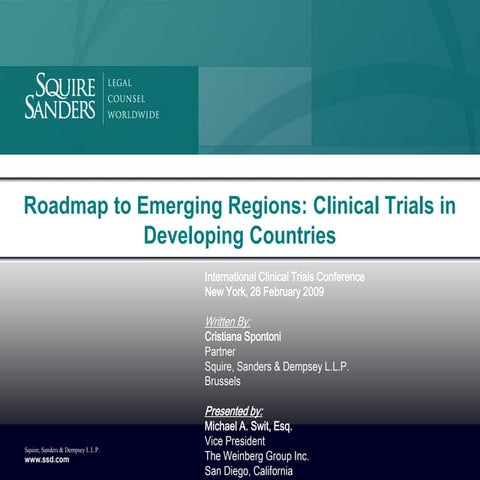 Roadmap to Emerging Regions: Clinical Trials in Developing Countries | PDF