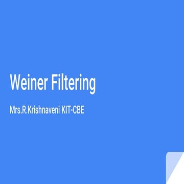 Weiner Filteringpptx 