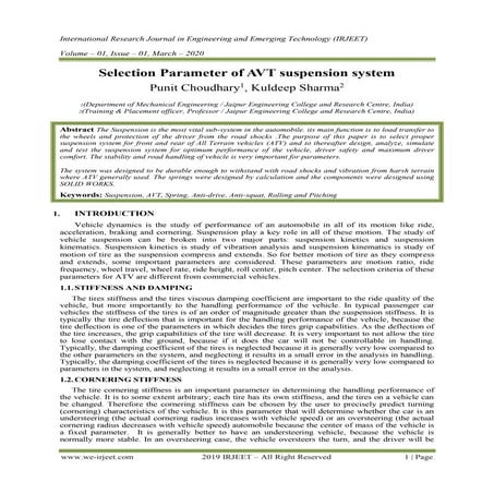 Selection P arameter of AVT suspension system | PDF