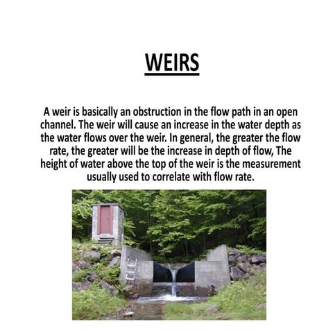 Presentation on notches and weirs | PDF