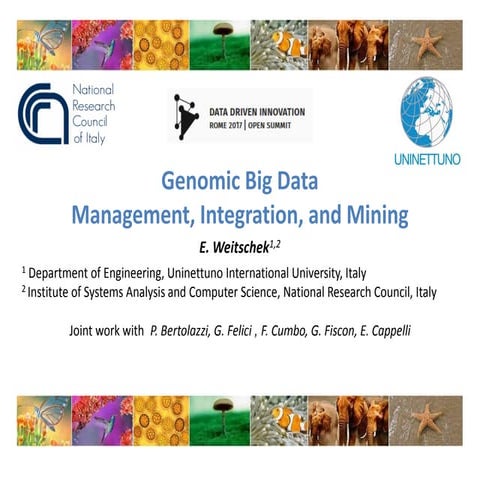Genomic Big Data Management Integration And Mining Emanuel Weitschek