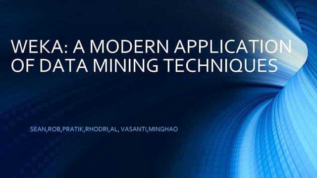 WEKA: The Knowledge Flow Interface | PPTX