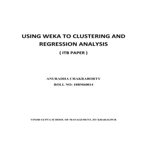 Weka for clustering and regression itb vgsom | PDF | Grocery Shopping | Shopping