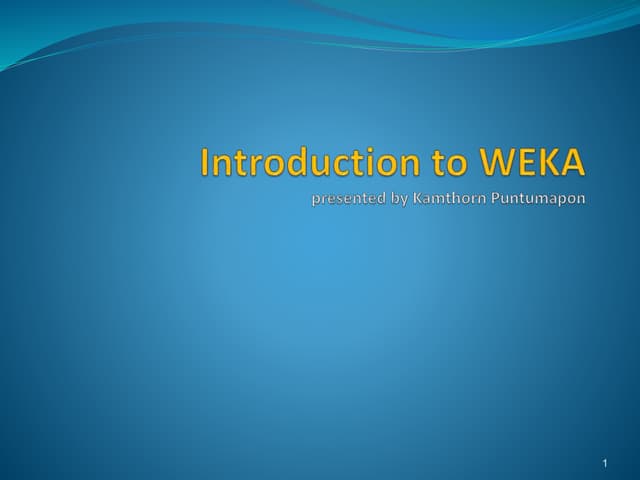 Weka Library Java Pptx Programming Languages Computing