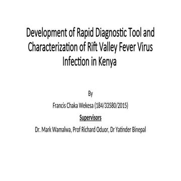 Development and Validation of Rapid Diagnostic Tools for Rift Valley ...