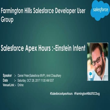 Salesforce Apex Hours: Einstein Intent | PPTX | Computer Software and Applications | Computing