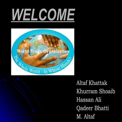 WELCOME for the world trade organization | PPT