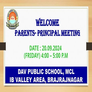 Welcome PPT PARENts to the welcome party to vist school | PPTX