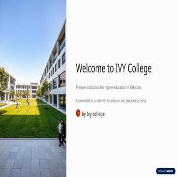 Best University Classics Education in Pakistan | IVY College | PPTX