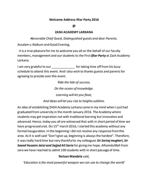 Annual day speech | DOCX | Birthday | Personal Celebrations & Life Events