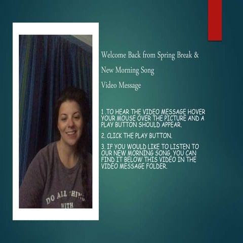 Welcome Back from Spring Break & New Morning Song | PPTX