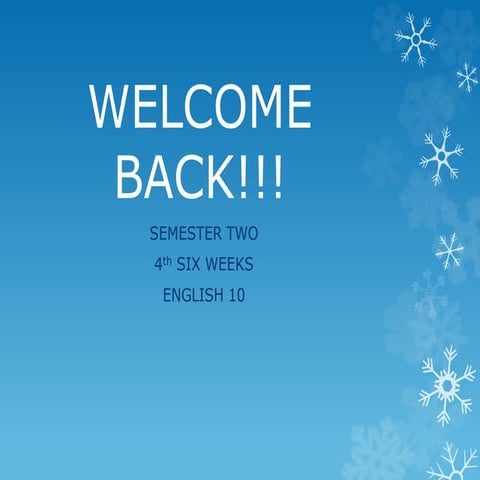 Welcome back!!! semester 2 | PPTX