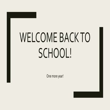 Welcome back to school! | PPTX