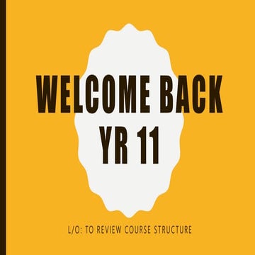 Welcome back yr 11 | PPTX