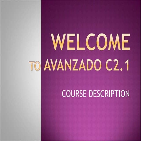 Welcome C2.1 2020-2021 | PPT