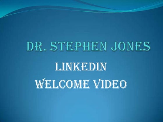Dr. Stephen Jones presentations