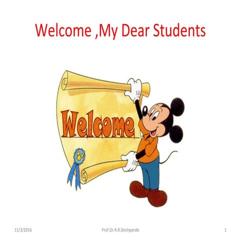 Welcome introduction ppt for 2016 BAMS admission Students | PDF