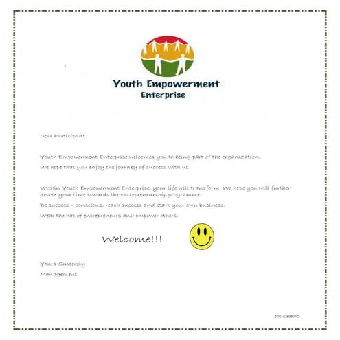 Welcome letter | PDF