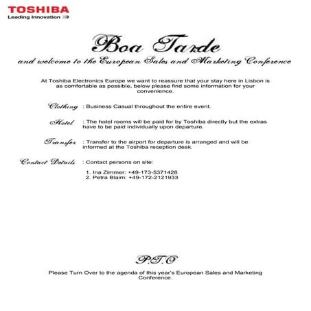 Welcome letter draft 2 | DOCX | Business Travel | Travel Type