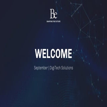 Be | Welcome Sept 2021 | PPT