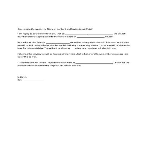Welcome official church membership | PDF