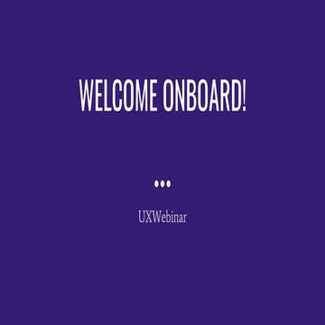 Welcome onboard! | PDF