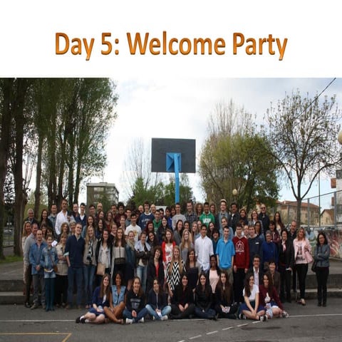 Day 5: Welcome Party | PPT | Food & Drink