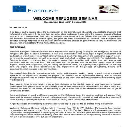 Welcome refugees seminar info kit | PDF