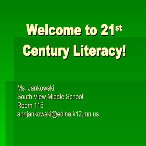 Welcome To 21st Cent Lit Slideshow | PPT