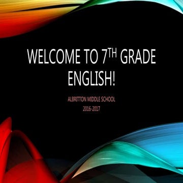 Welcome to 7th grade english | PPTX
