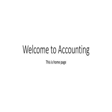 Welcome to accounting | PPT