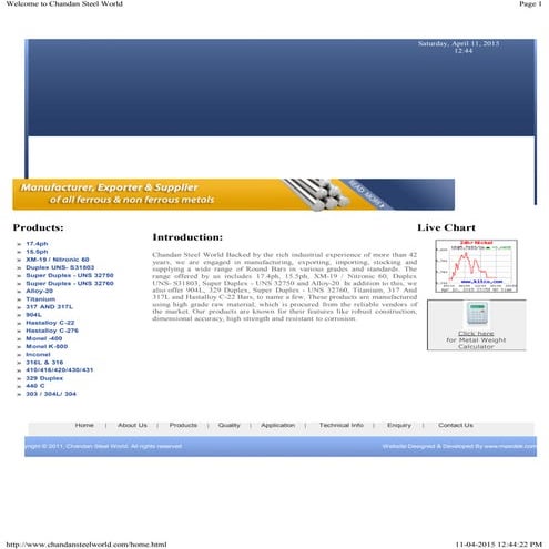 Welcome to chandan steel world | PDF