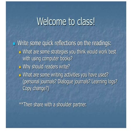 Welcome To Class! | PPT