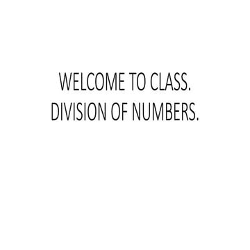 WELCOME TO CLASS.pptx is all about maths | PPTX