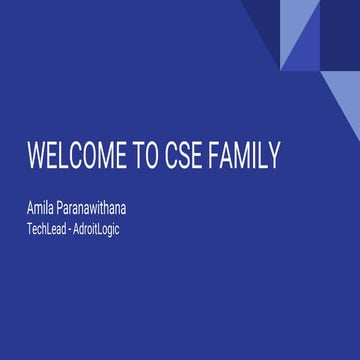 Welcome to CSE | PPT