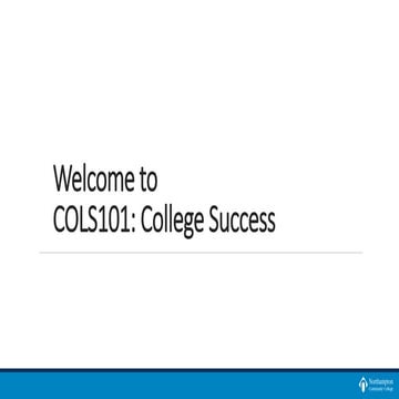 Welcome to College Success Presentation | PPT