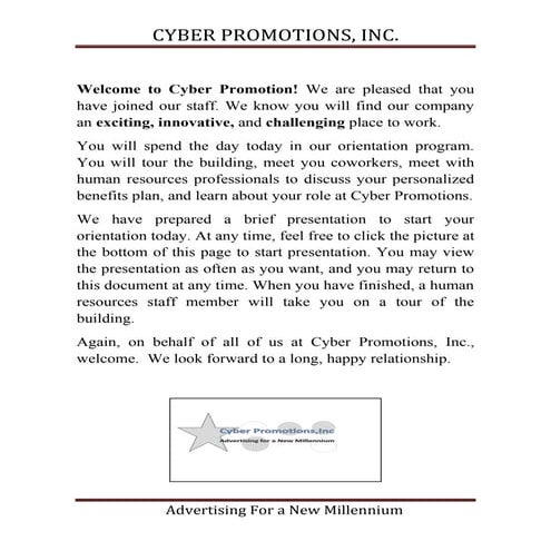 Welcome to cyber promotion | PDF